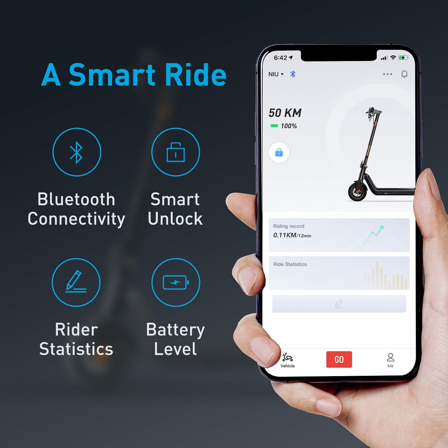Scooter Eléctrico Niu KQi3 Pro Negro - La Ciclovía